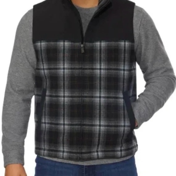 Pendleton | Jackets & Coats | Pendleton Black And Gray Plaid Vest ...